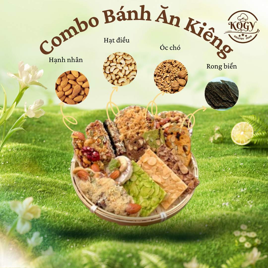 Combo Ăn Kiêng: Bánh Biscotti & Rong Biển Dinh Dưỡng Kogy